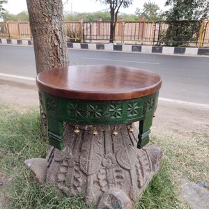 Indian Carved Chakki Coffee Table, Vintage Wood Grinder Table - Etsy