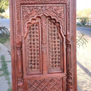 Ethnic Vintage Style Carved Wood & Brass Work Window Frame/ Handmade ...