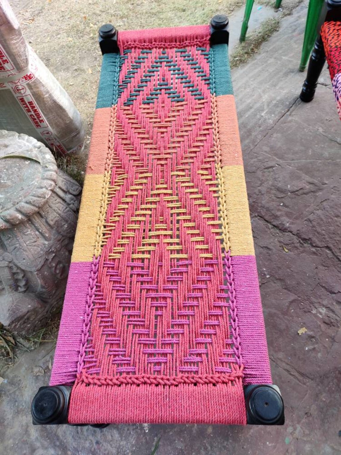 Handmade Wooden Woven Rope Charpai / Day Bed /cotton Rope Charpai ...