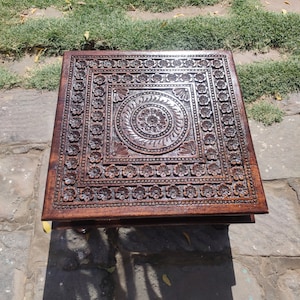 Wooden Vintage Style Handcarved Indian Chowki/home Decor Table/indian ...