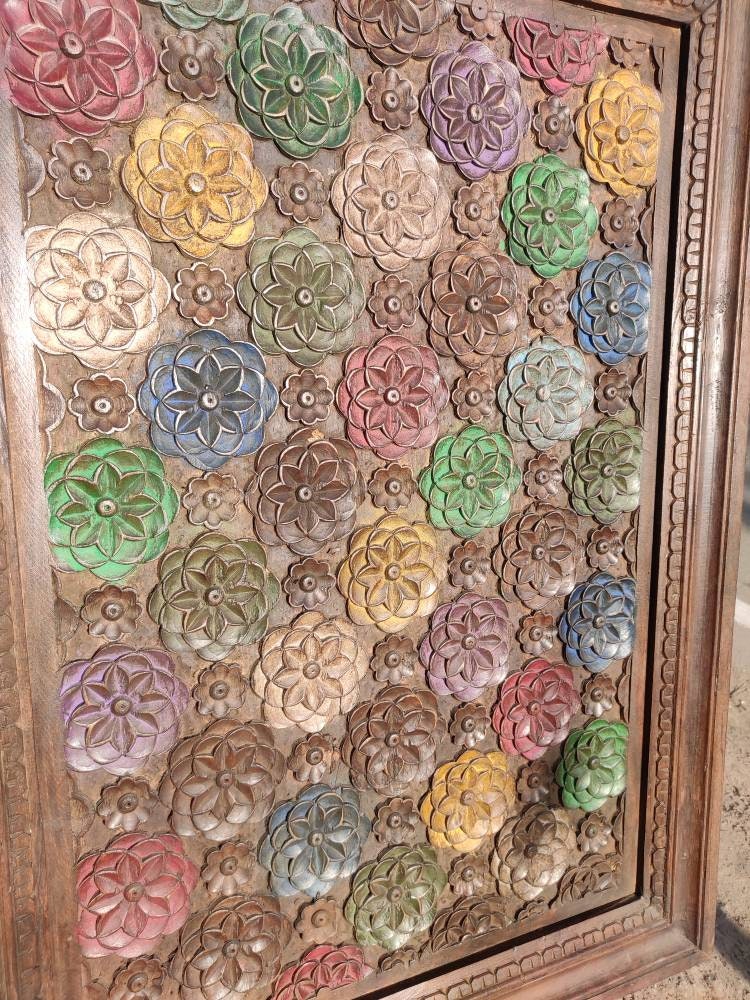 Hand Carved Wooden Wall Panel/carved Wood Wall Panel/indian - Etsy