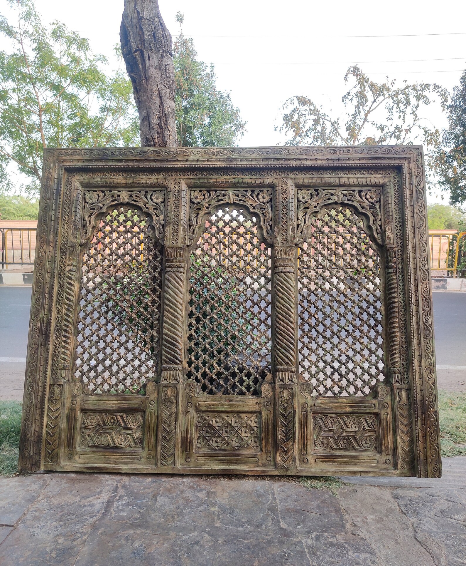 Distressed Mango Wood Carved Wall Panel, Indian Jali Decor - Etsy