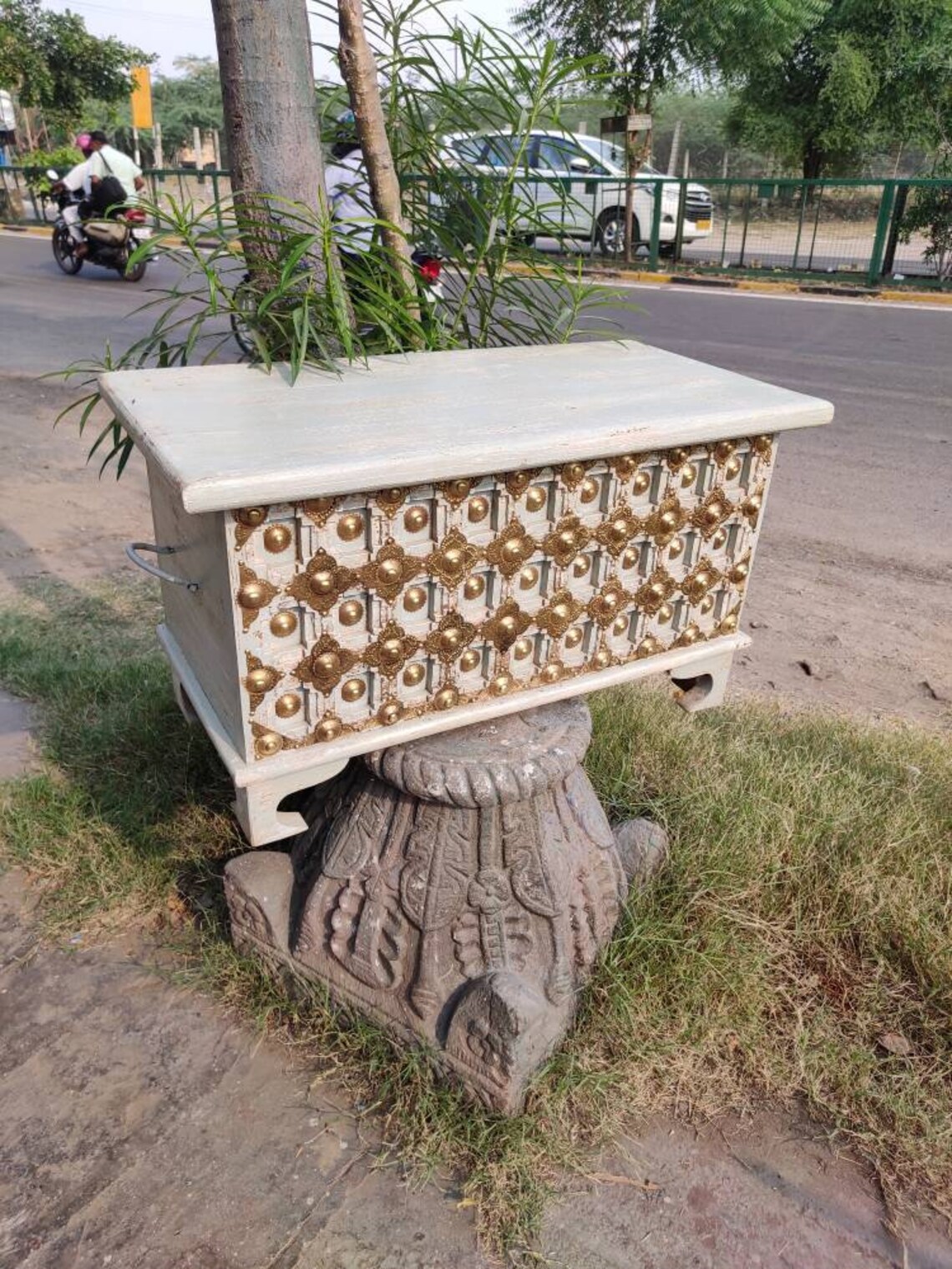 Vintage Style Box With Metal Work and Distressed Finished/ - Etsy