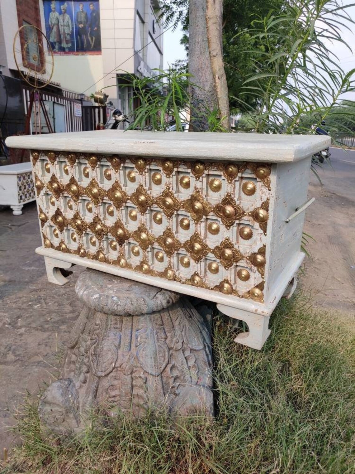 Vintage Style Box With Metal Work and Distressed Finished/ - Etsy