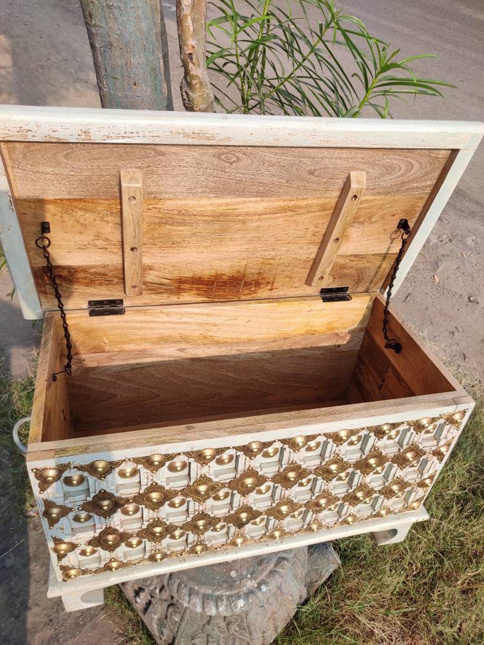 Vintage Style Box With Metal Work and Distressed Finished/ - Etsy