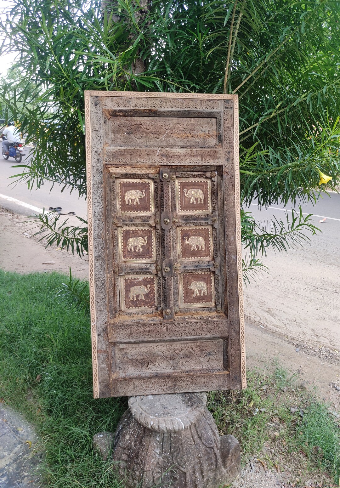Vintage Carved Wood & Metal Work Ethnic Window/handmade Window/antique ...