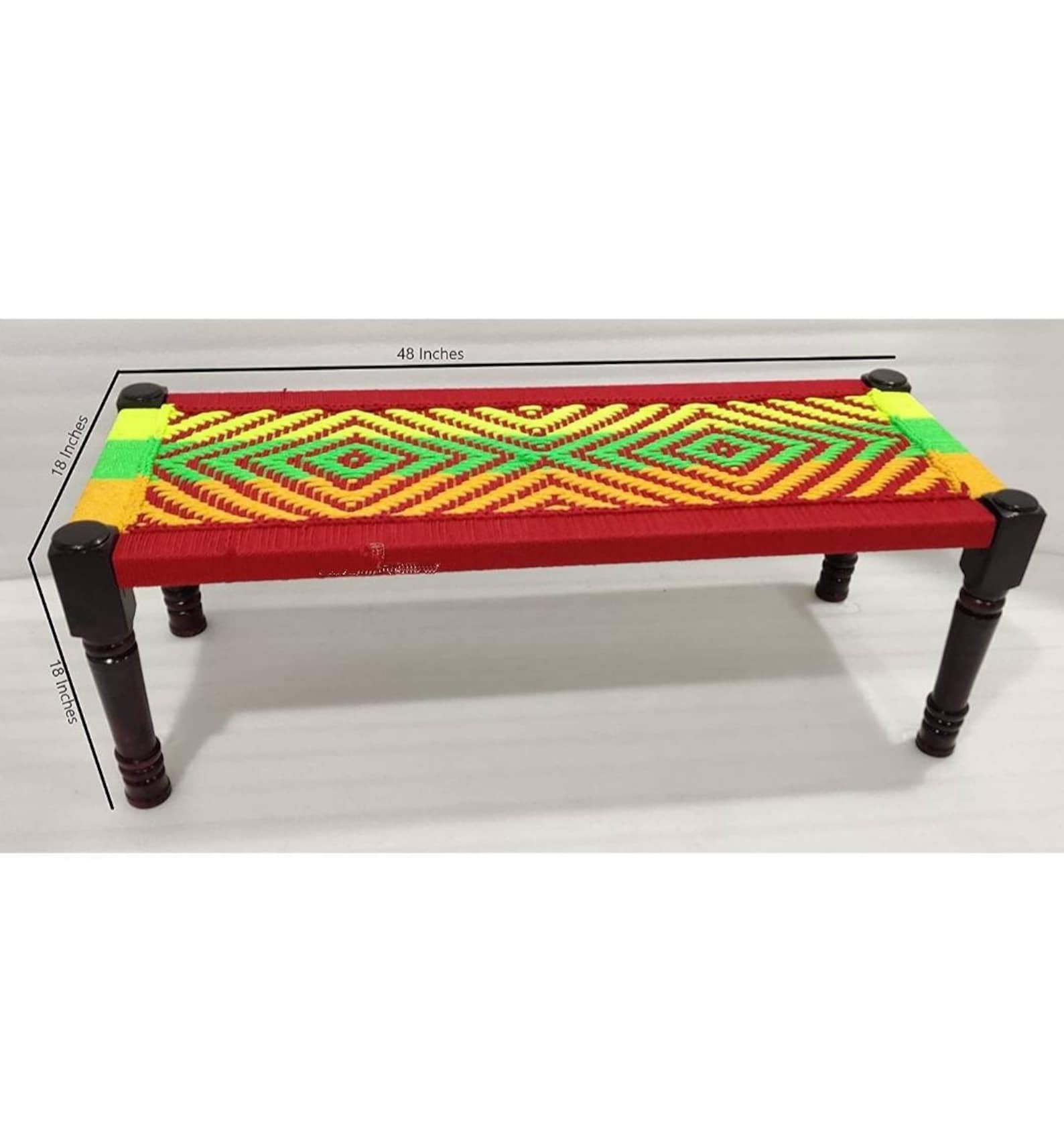 Wooden Handmade Colourful Woven Rope Charpai / Day Bed /cotton - Etsy
