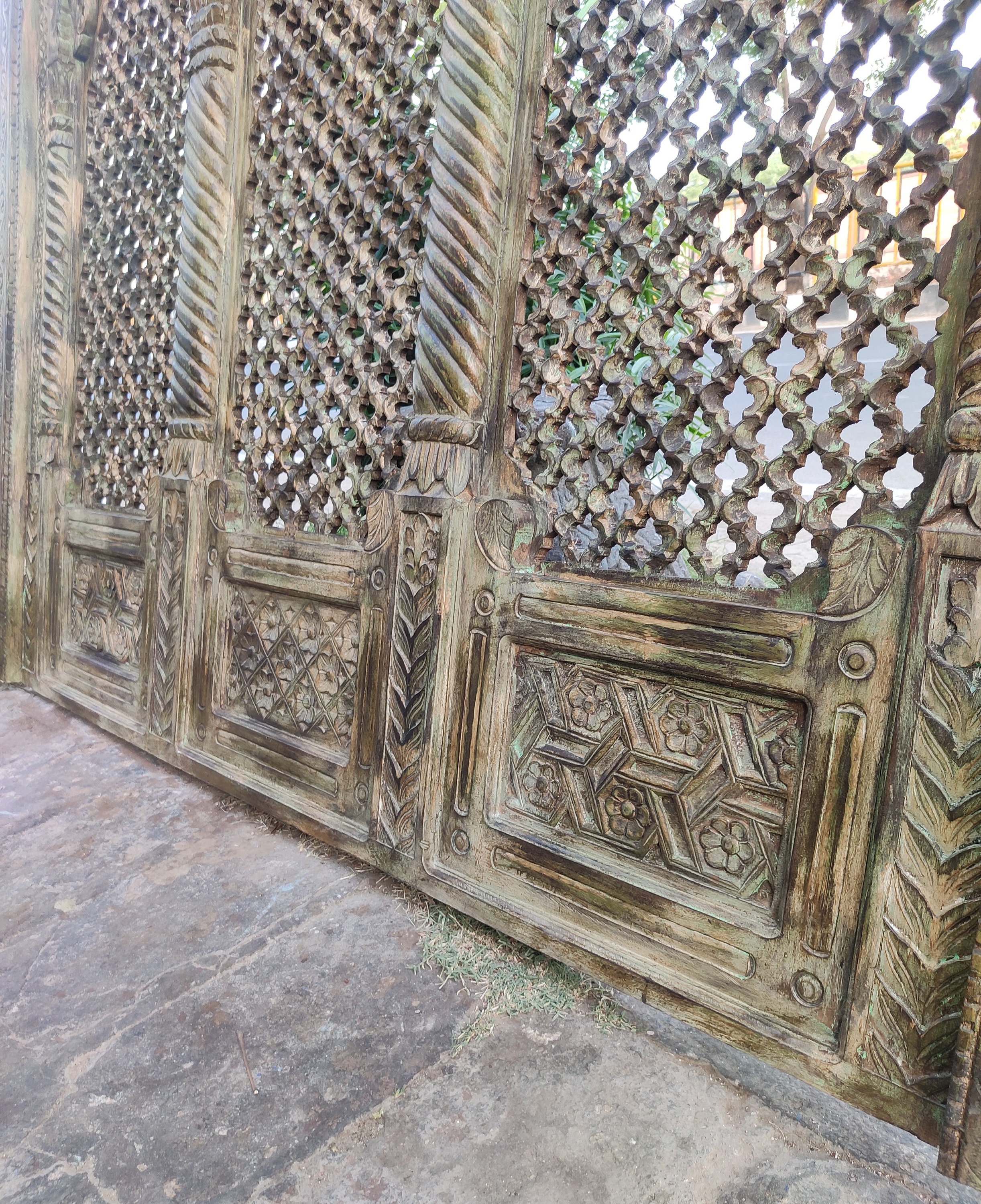 Distressed Mango Wood Carved Wall Panel, Indian Jali Decor - Etsy