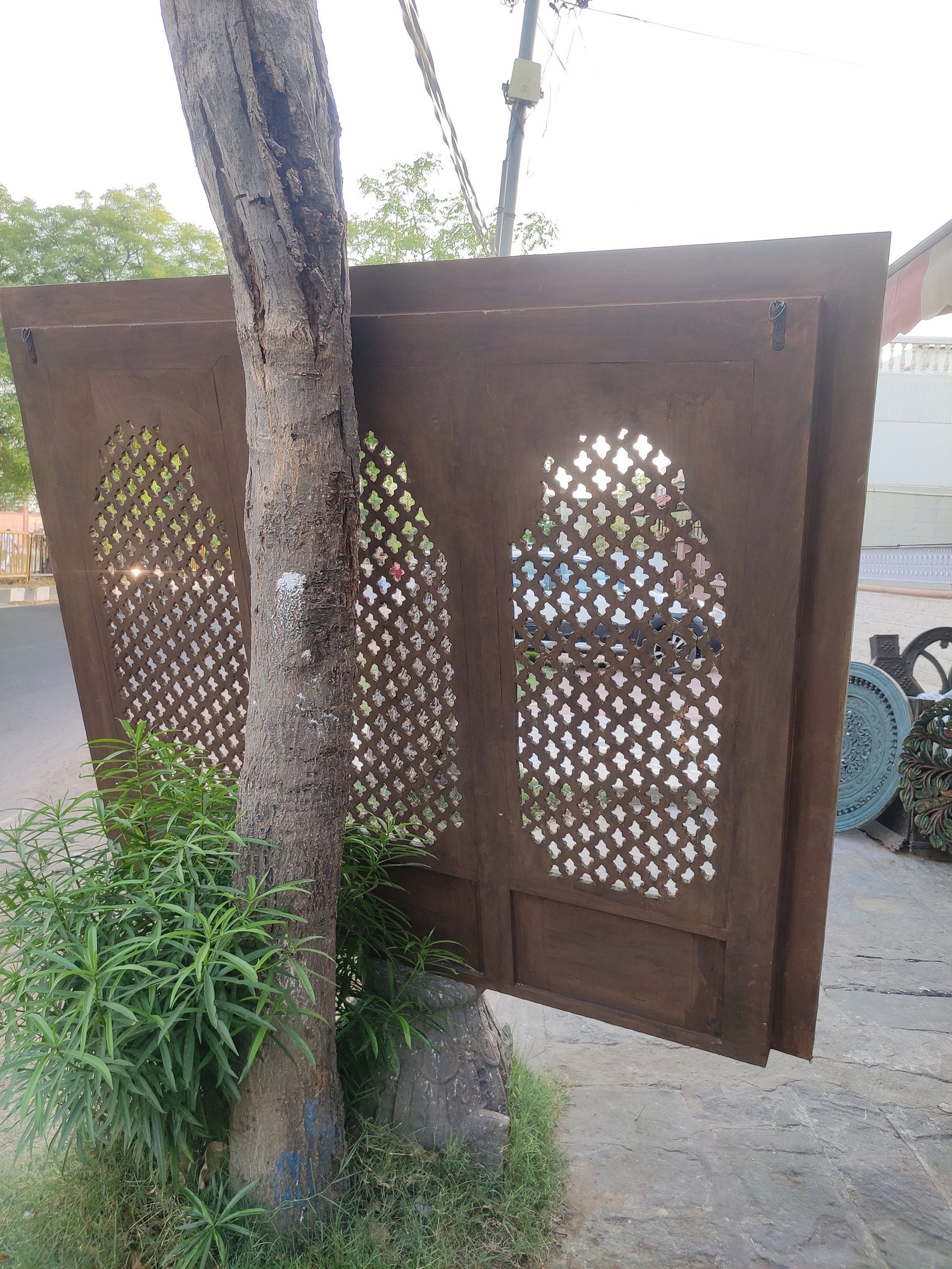 Distressed Mango Wood Carved Wall Panel, Indian Jali Decor - Etsy