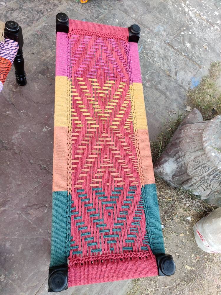 Handmade Wooden Woven Rope Charpai / Day Bed /cotton Rope - Etsy