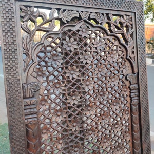 Intricate Jali Frame - Carved Wooden Wall Decor Panel | Indian Unique ...