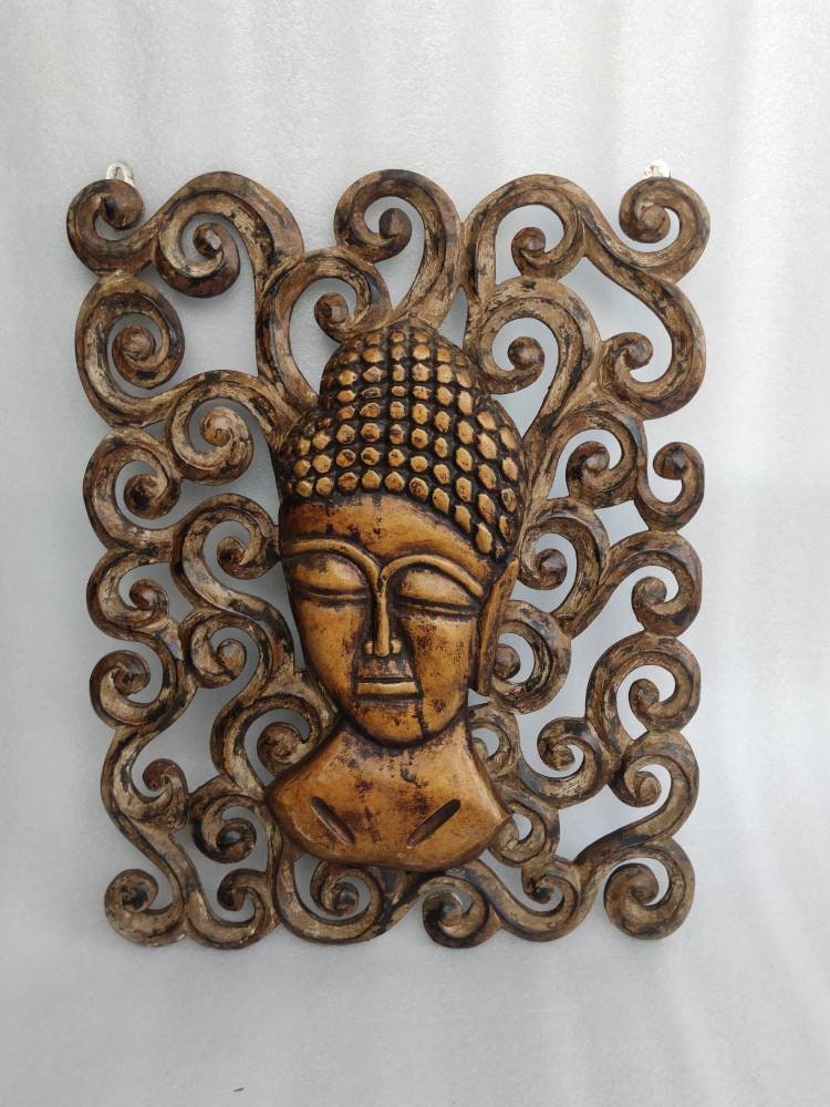 Visual Arts Frames vintage wooden /mdf jali frame with buddha figure ...
