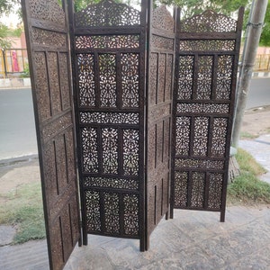 Vintage Style Carved Wood Room Divider - Antique Jali Partition - Etsy