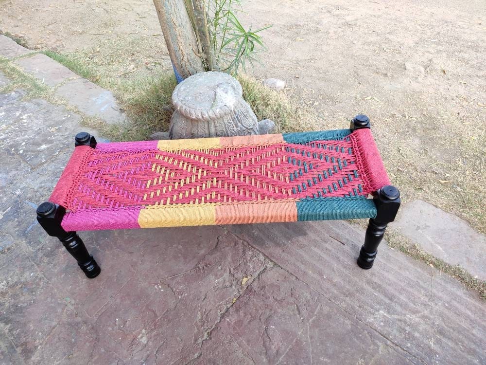 Handmade Wooden Woven Rope Charpai / Day Bed /cotton Rope - Etsy