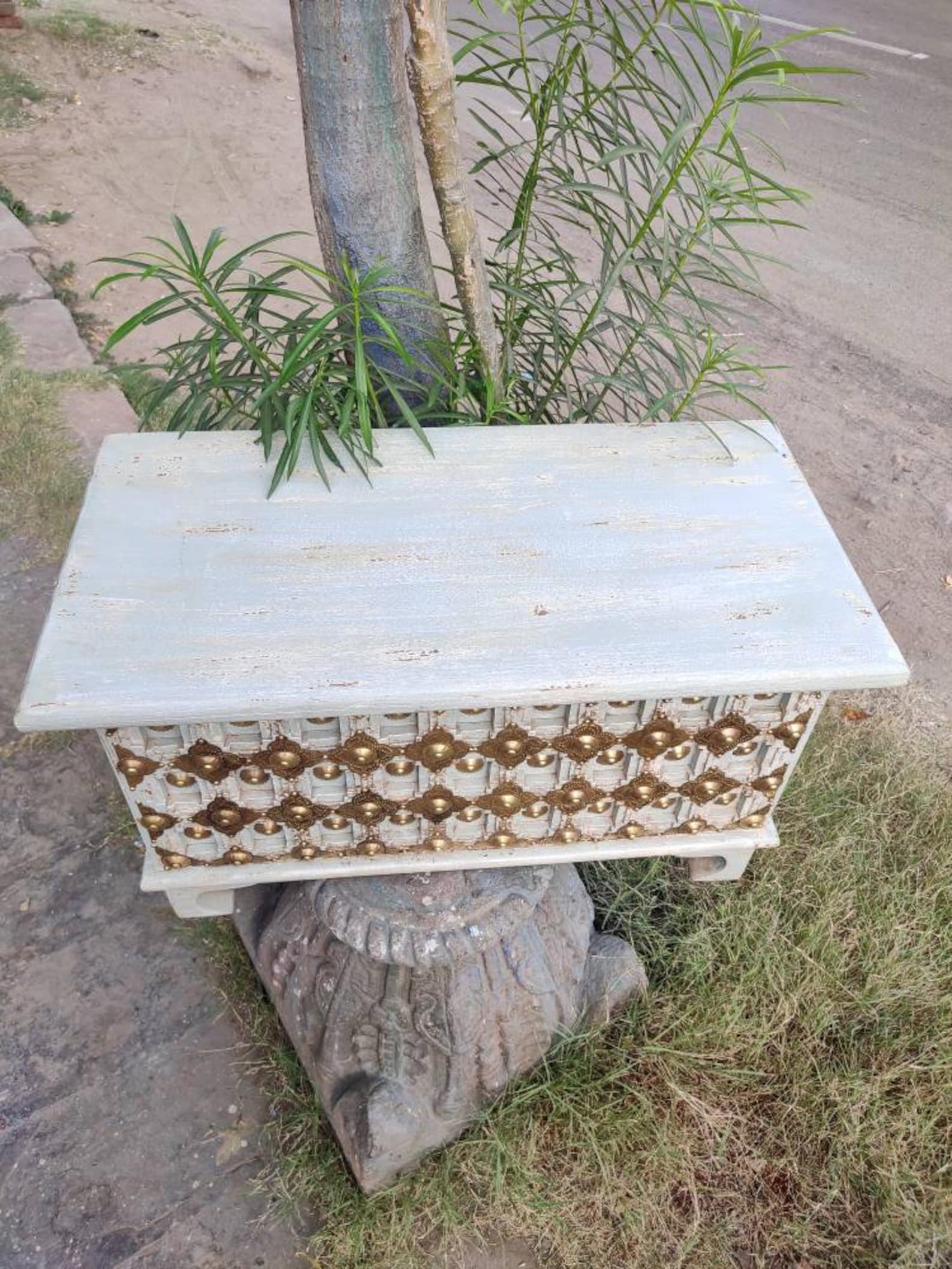 Vintage Style Box With Metal Work and Distressed Finished/ | Etsy