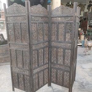 Vintage Style Carved Wood Room Divider - Antique Jali Partition - Etsy