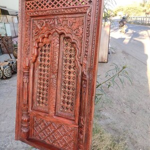 Ethnic Vintage Style Carved Wood & Brass Work Window Frame/ Handmade ...