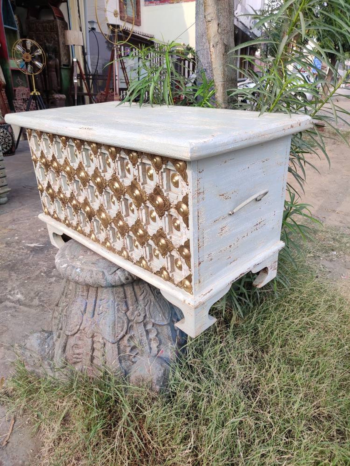 Vintage Style Box With Metal Work and Distressed Finished/ | Etsy