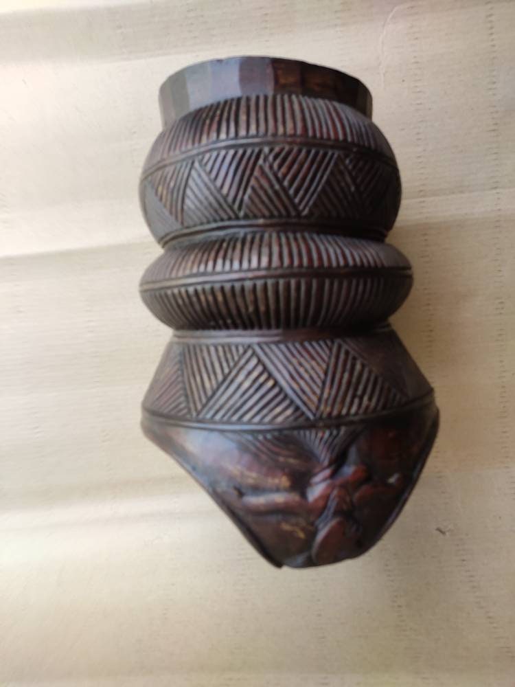 Tribal single wood carved Kamandal hindu ascetics or yogis | Etsy