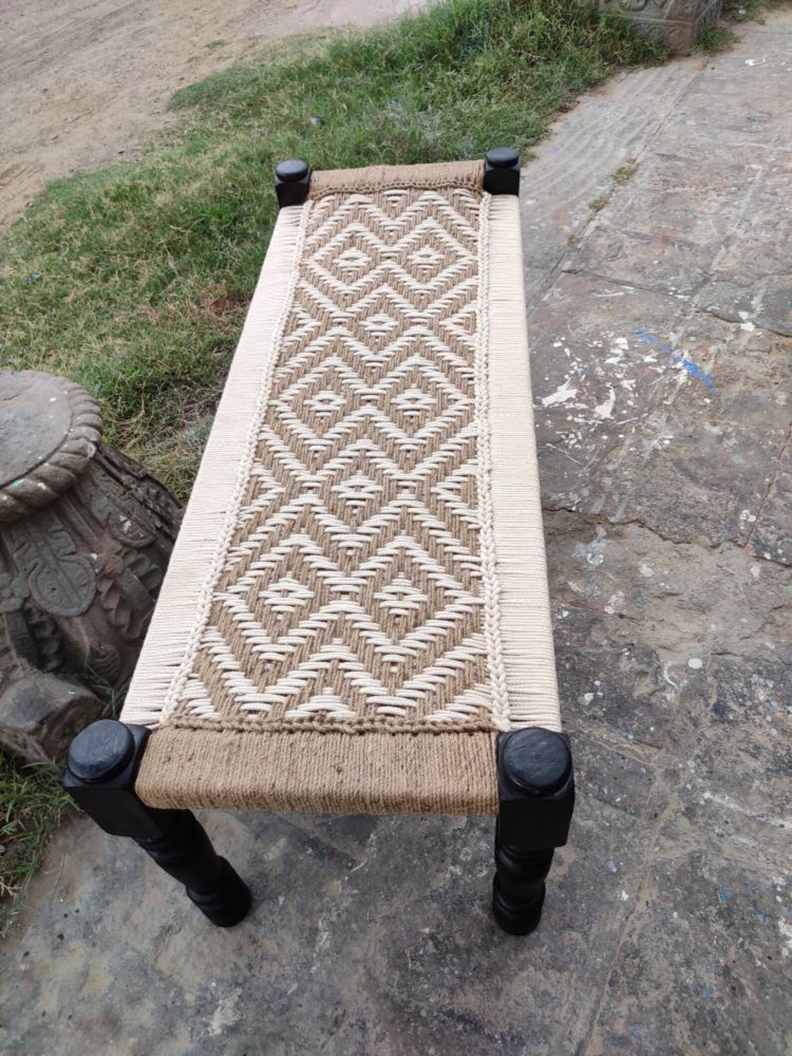 Handmade Wooden Woven Rope Charpai / Day Bed /cotton Rope - Etsy