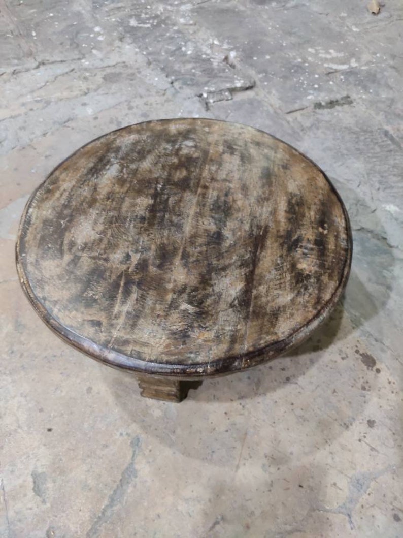 Indian Carved Chakki Table With Wooden Top Carved Chakki - Etsy