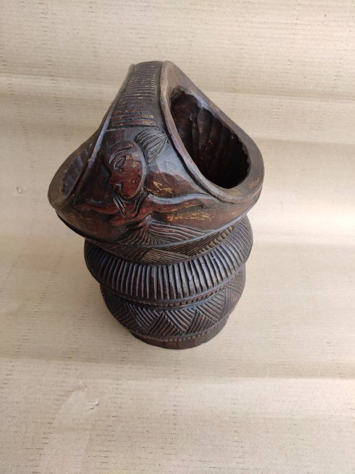 Tribal Single Wood Carved Kamandal hindu Ascetics or Yogis - Etsy UK