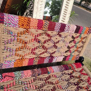 Handmade Wooden Woven Rope Charpai Bed With Back/day Bed Cotton Rope ...