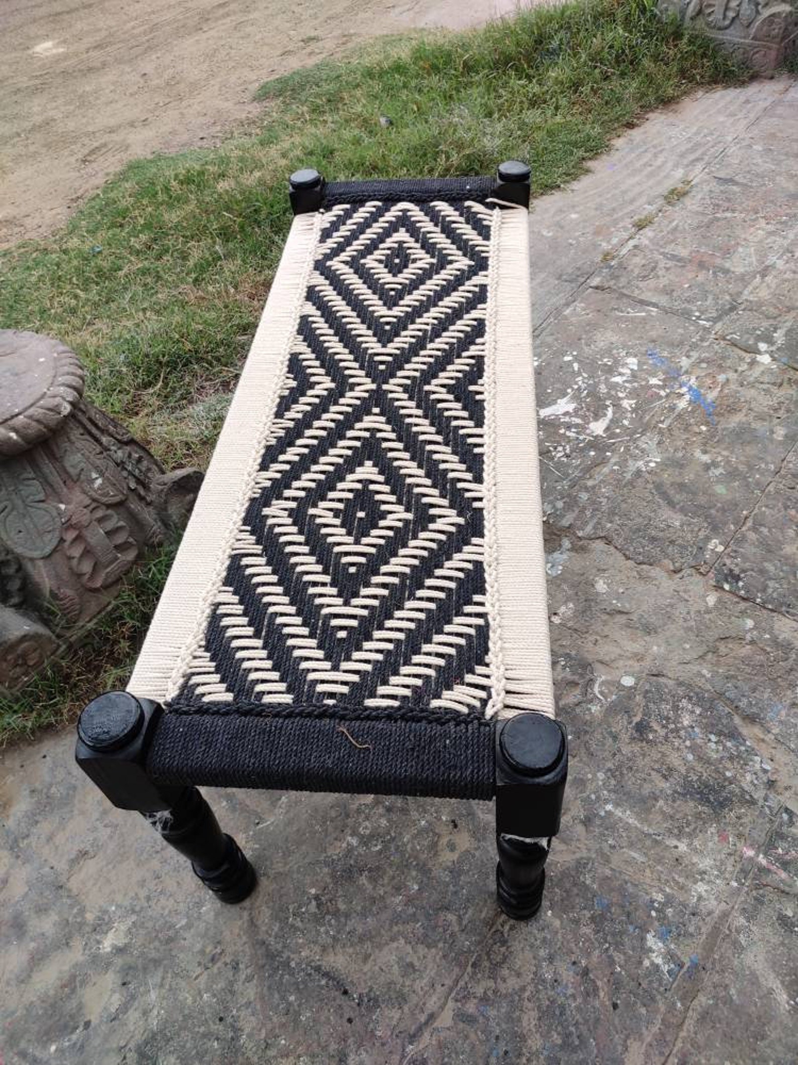 Handmade Wooden Woven Rope Charpai / Day Bed /cotton Rope | Etsy