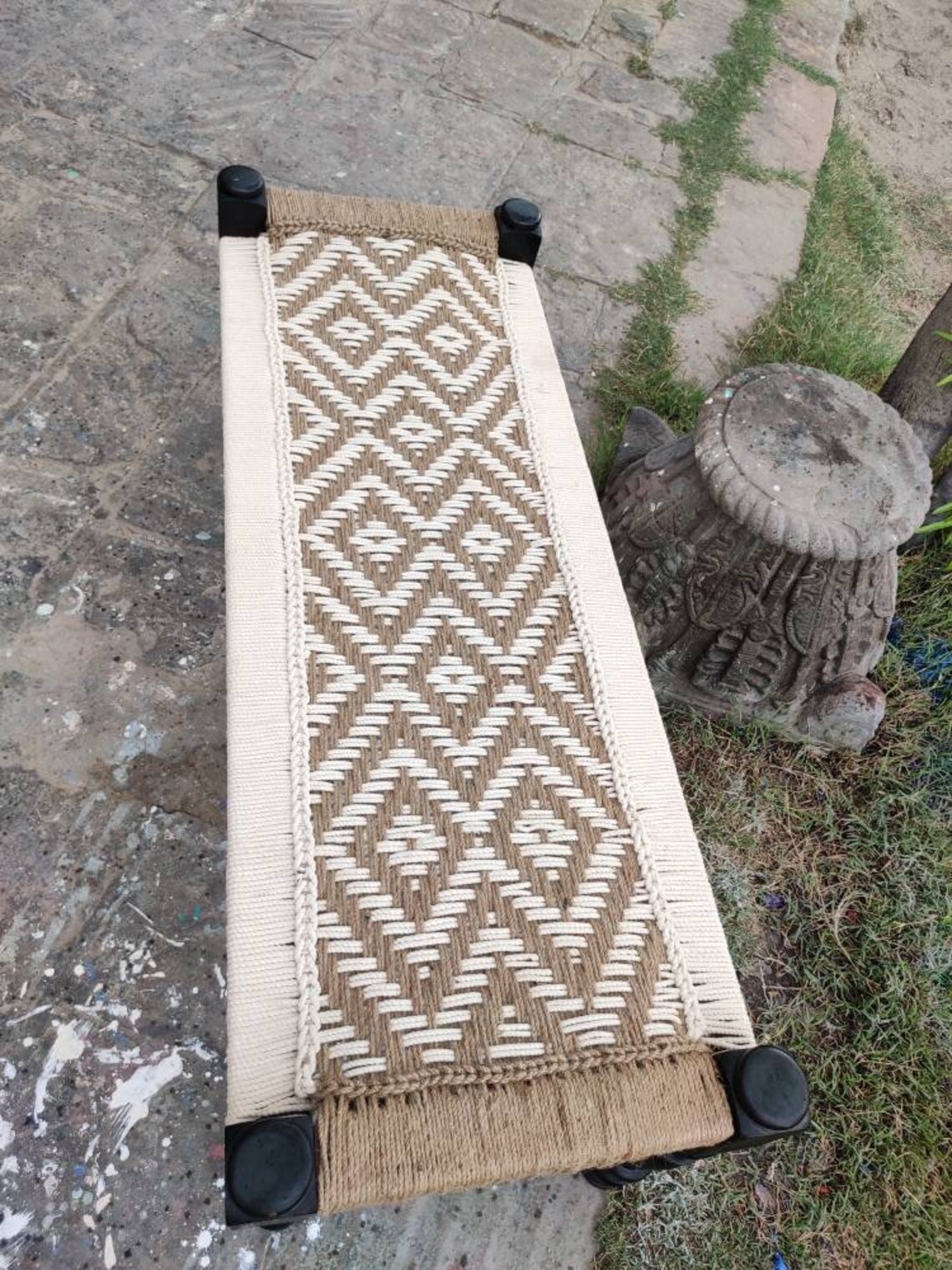 Handmade Wooden Woven Rope Charpai / Day Bed /cotton Rope - Etsy