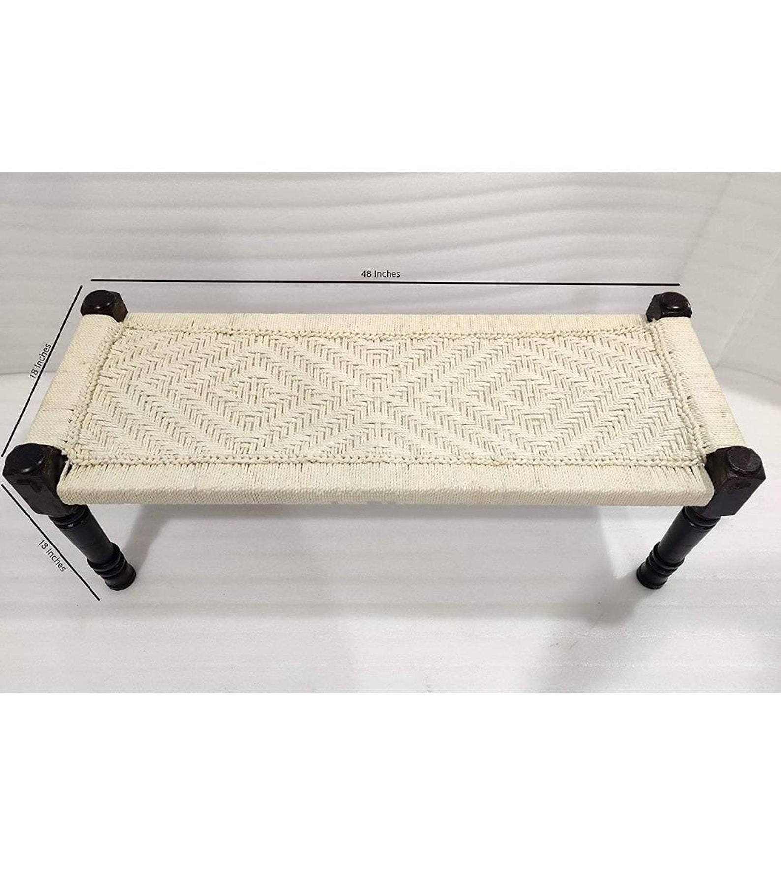 Handmade wooden woven rope charpai / day bed /cotton rope | Etsy