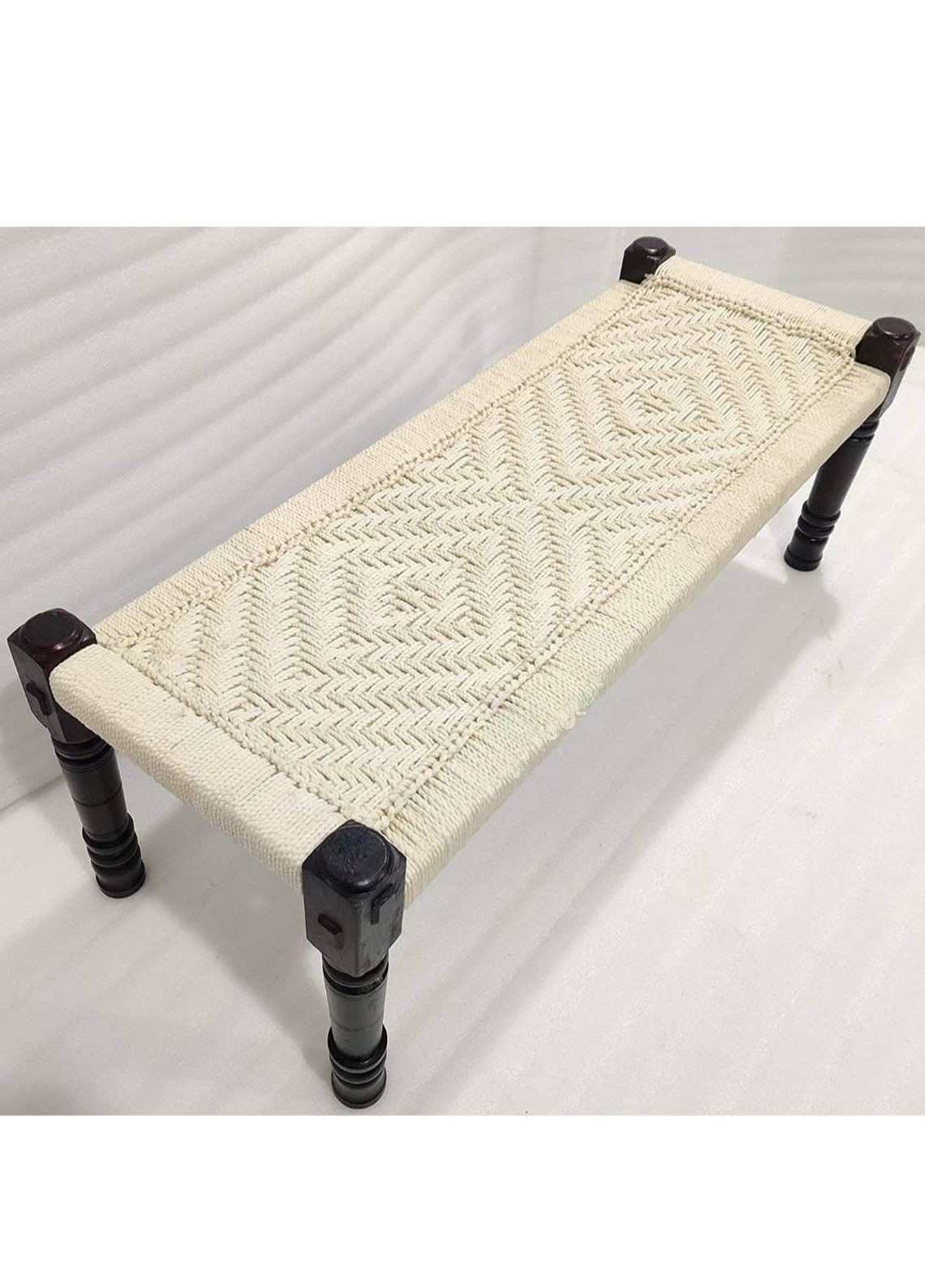 Handmade wooden woven rope charpai / day bed /cotton rope | Etsy