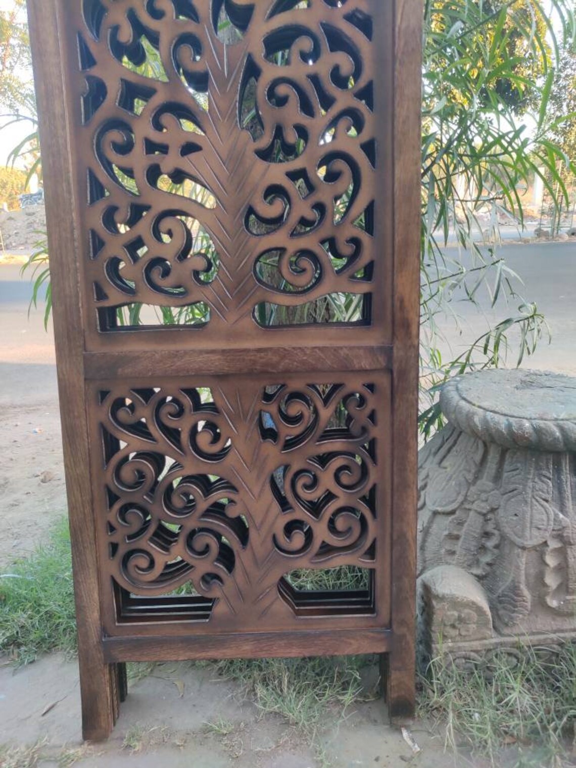 Carved Wood Room Divider - Antique Ethnic Jali Partition - Etsy