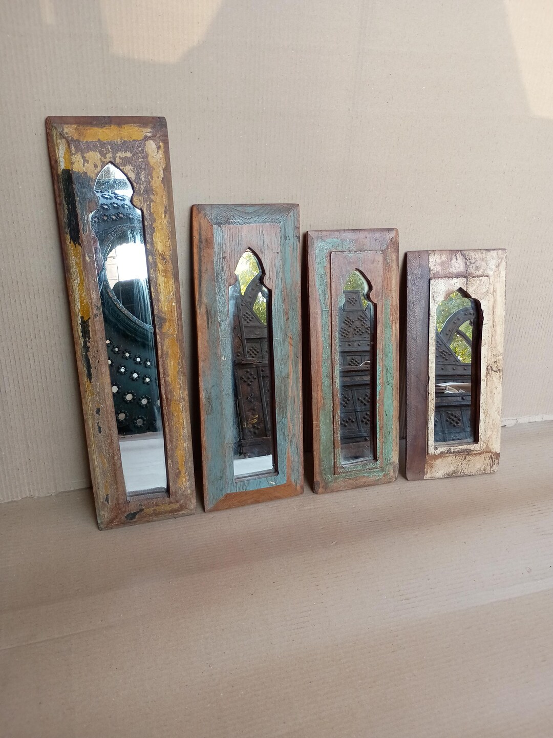 Vintage Indian Mirror Frames (set of 4 Pieces)/mandir Frames/painting ...