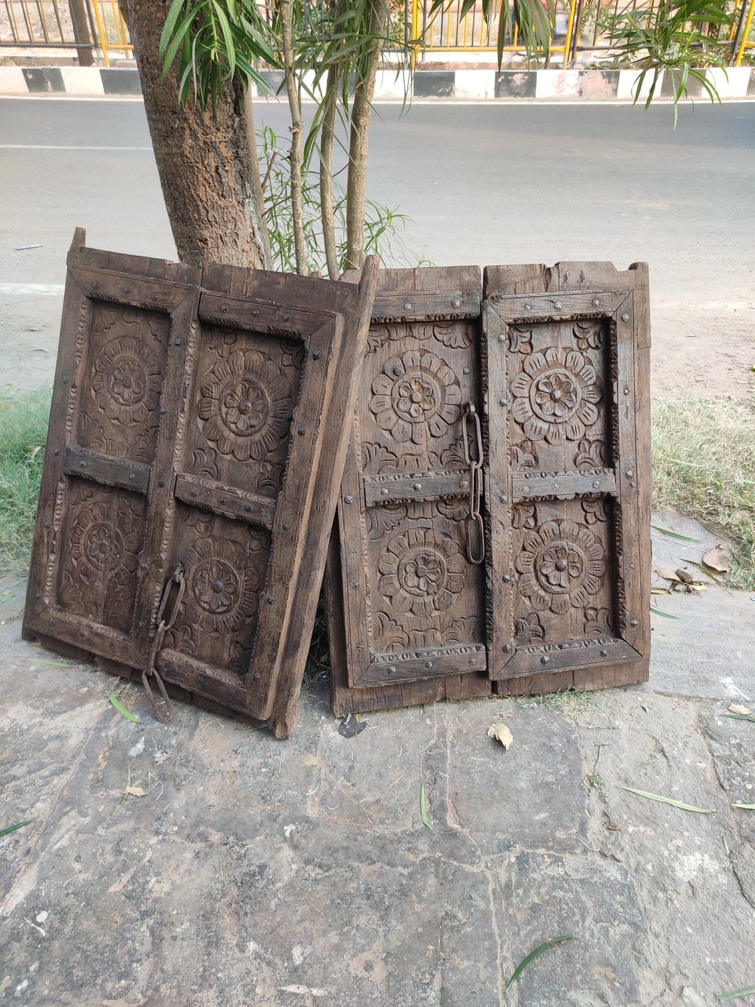 Wooden Vintage Carved and Metal Work Window/handmade Window/window ...