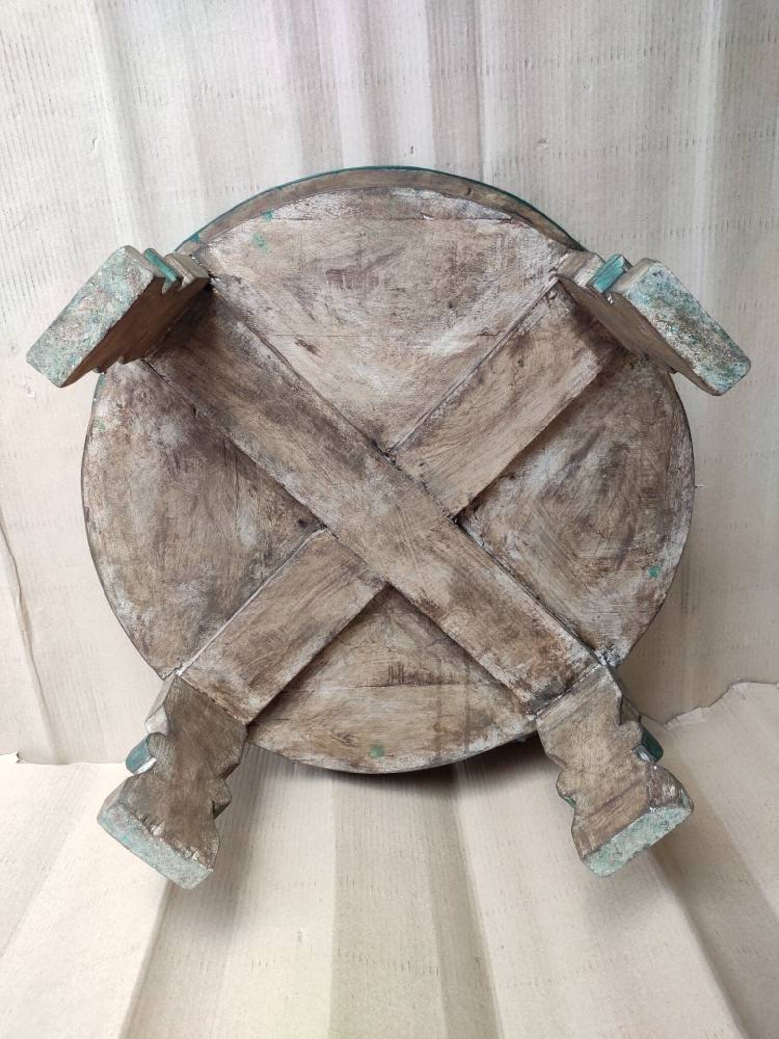 Indian Carved Chakki Table With Wooden Top Carved Chakki | Etsy