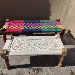 Handmade Wooden Woven Rope Charpai Bed/day Bed Cotton Rope Charpai ...