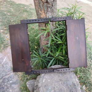Vintage Style Hand Carved Wooden Window/handmade Wooden Window/window ...