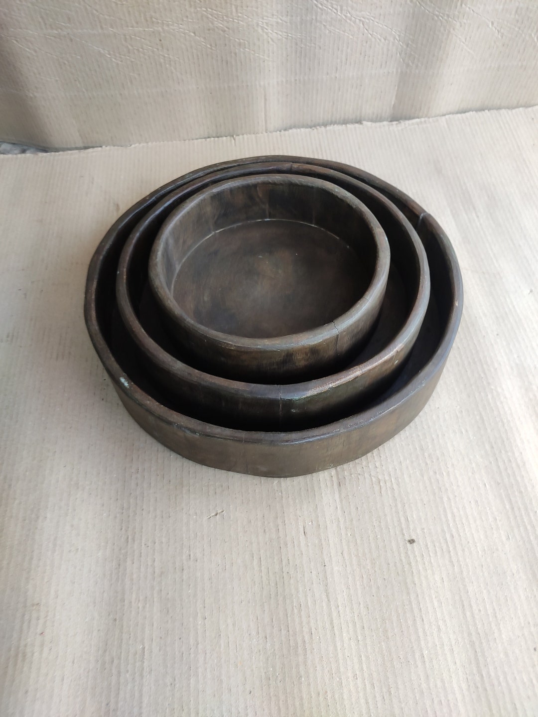 Wooden Fruit Bowl-tray Set of 3 Pieces/wooden Serving Bowl/handmade ...