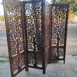 Carved Wood Room Divider - Antique Ethnic Jali Partition - Etsy