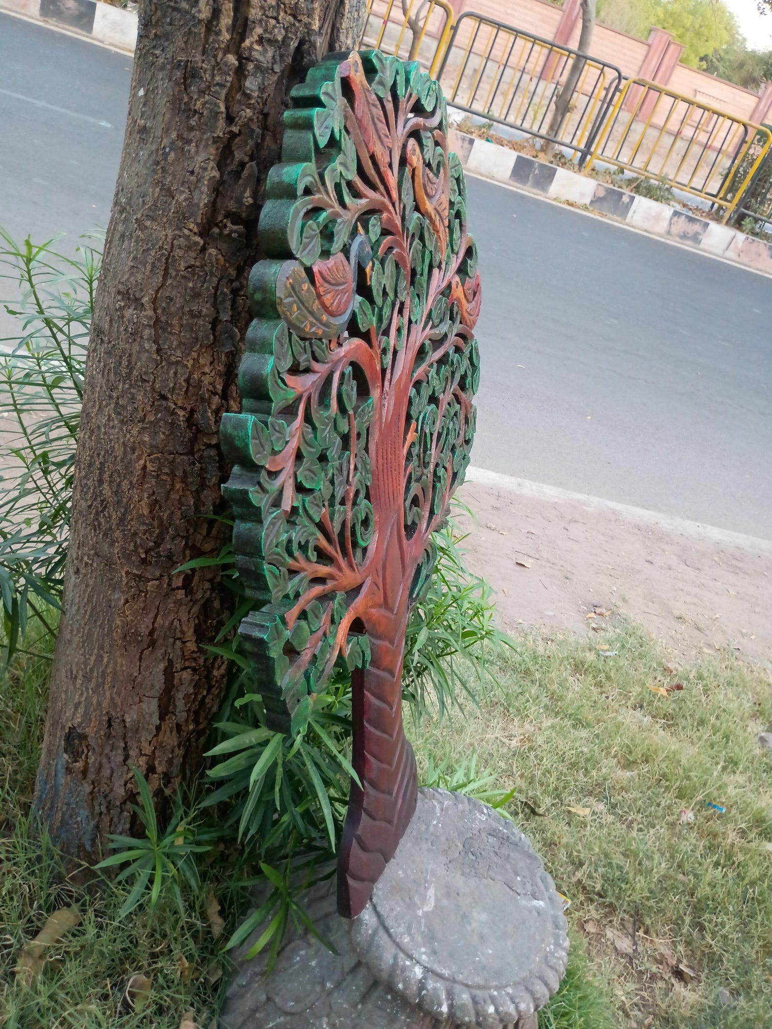 Carved Mango Wood Tree Wall Panel: Indian Birds Jali Art (90x60 Cm) - Etsy