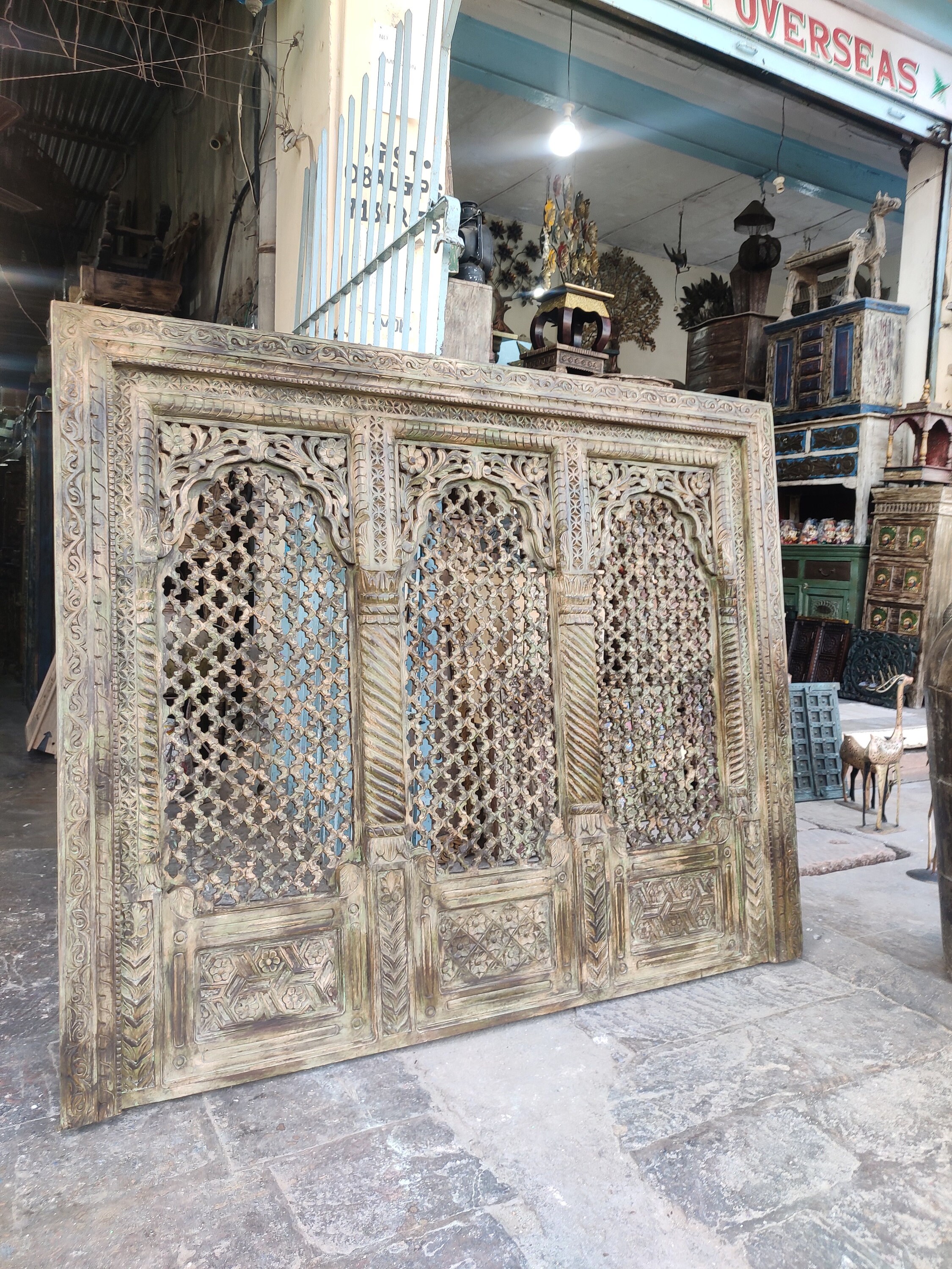 Distressed Mango Wood Carved Wall Panel, Indian Jali Decor - Etsy