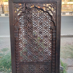 Intricate Jali Frame - Carved Wooden Wall Decor Panel | Indian Unique ...
