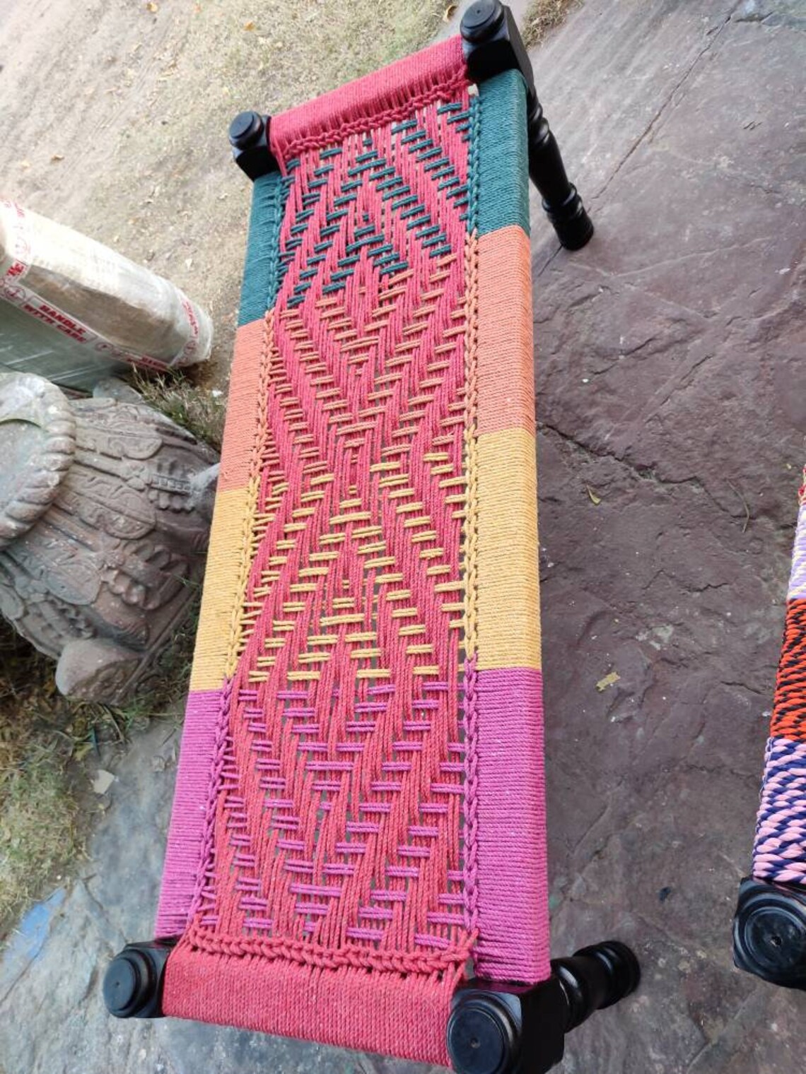 Handmade Wooden Woven Rope Charpai / Day Bed /cotton Rope Charpai ...