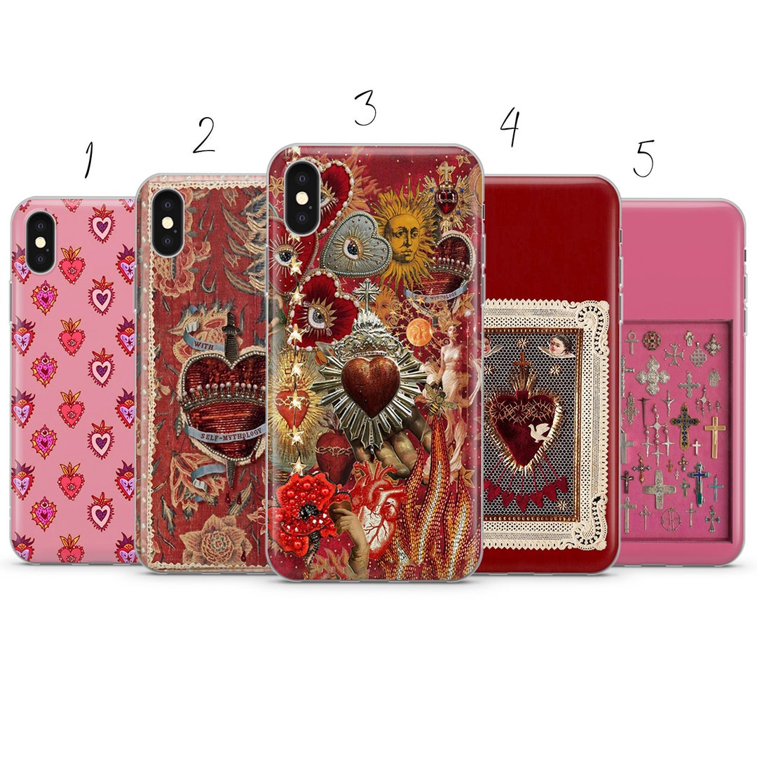 Sacred Heart, Milagros , Red Ex Voto Phone Case Cover Compatible for ...