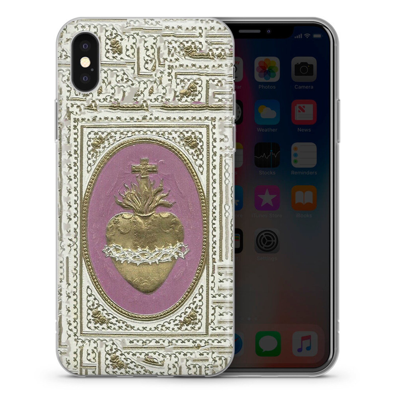 Sacred Heart , Beige Milagros Ex Voto Phone Case Cover Compatible for ...