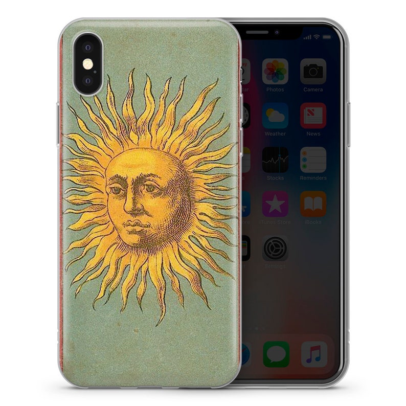 Hippie Phone Case Sun and Moon Print Cover Phone Case - Etsy