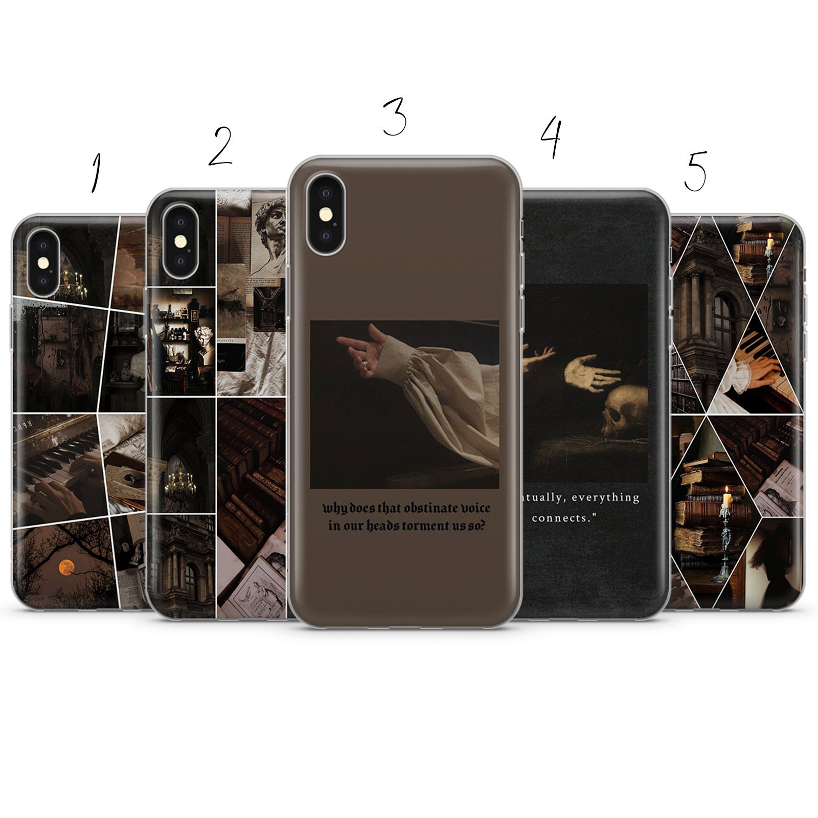 Dark Academia Collage Inspired Phone Cover Compatible for Pixel Samsung ...