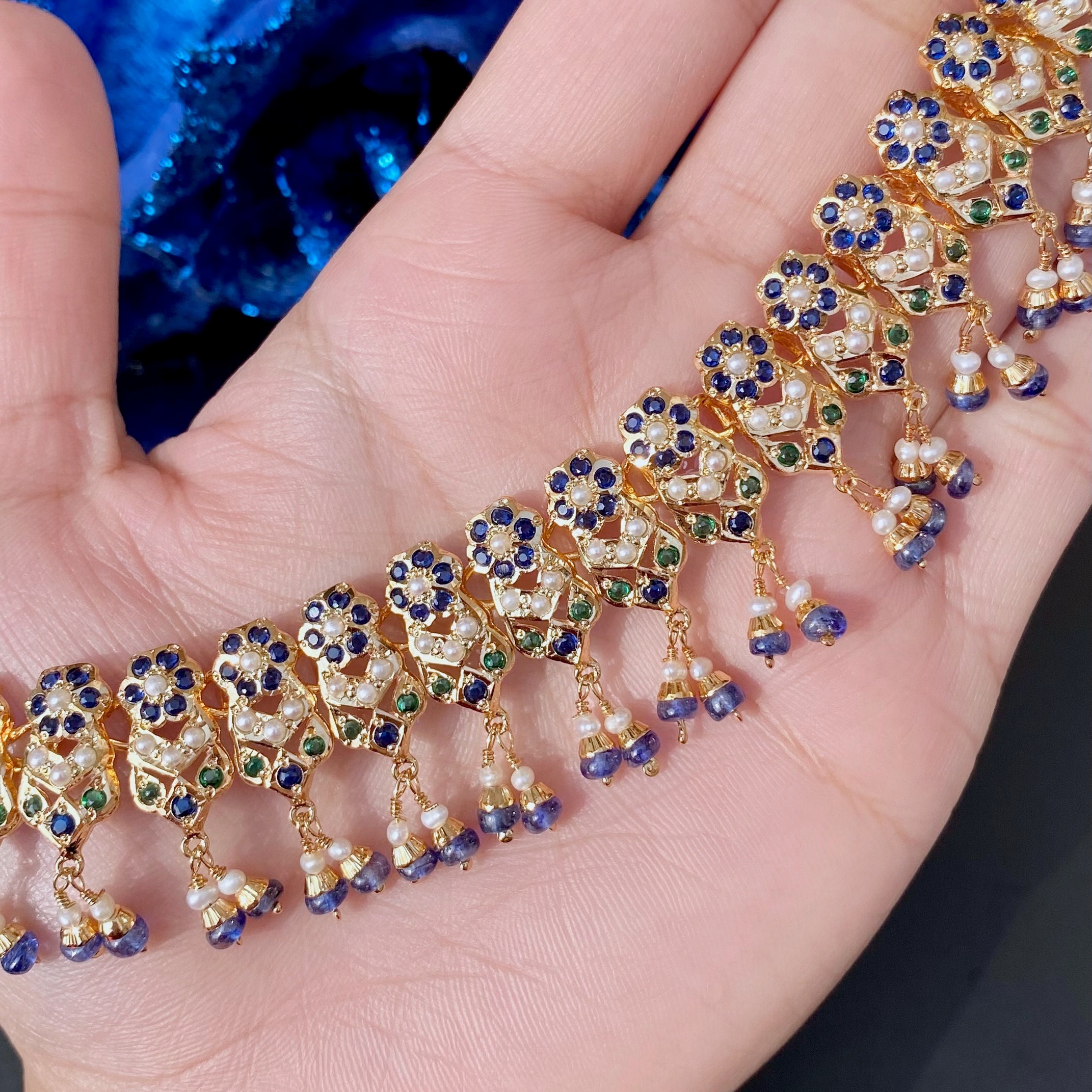 Premium Gold Plated Jadau Necklace Set Real Gold Like Craftsmanship on ...