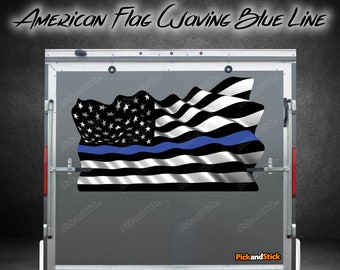 American Flag Waving Trailer Graphic Decal | Etsy