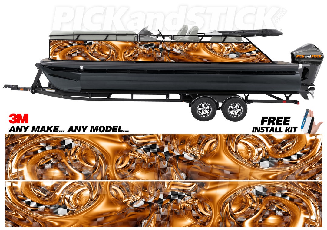 Finish Line Pontoon Boat Wrap - 3M - DIY - Decal - Air Release - Any ...